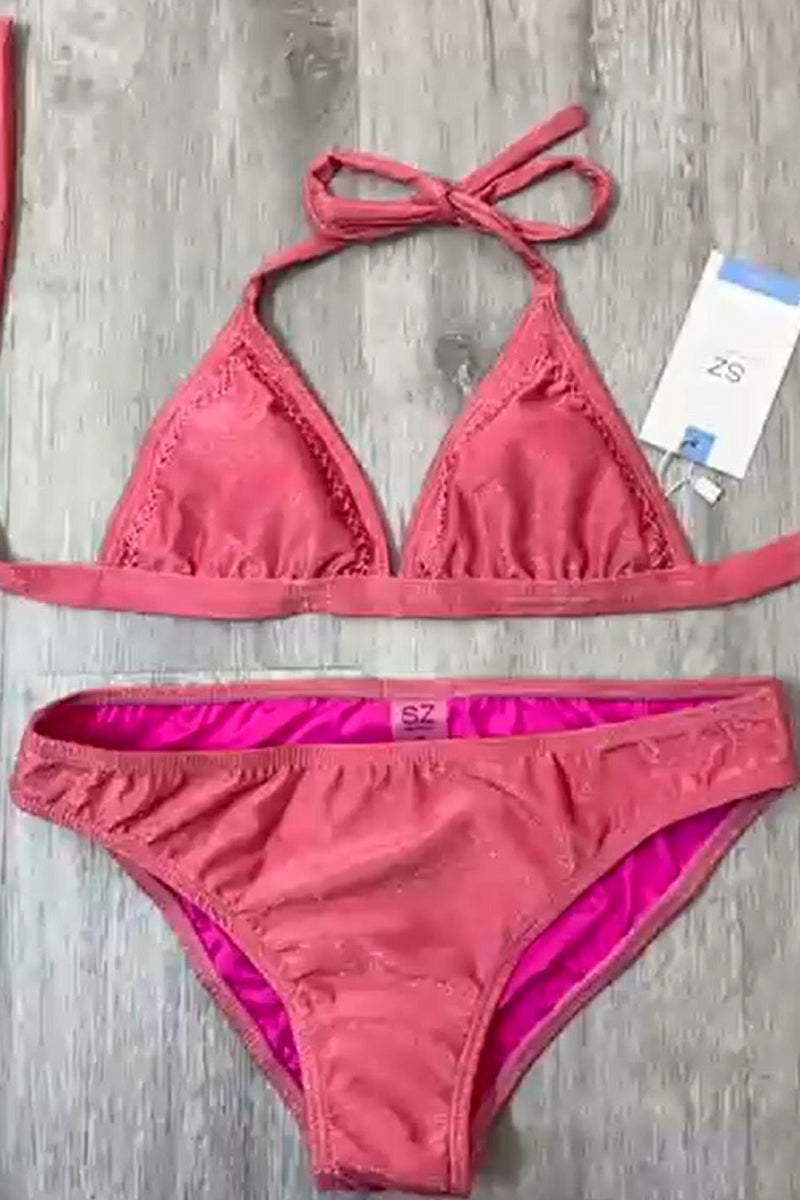 Sabz Kids Metallic Pink Triangle Bikini – NeptunesBoutique
